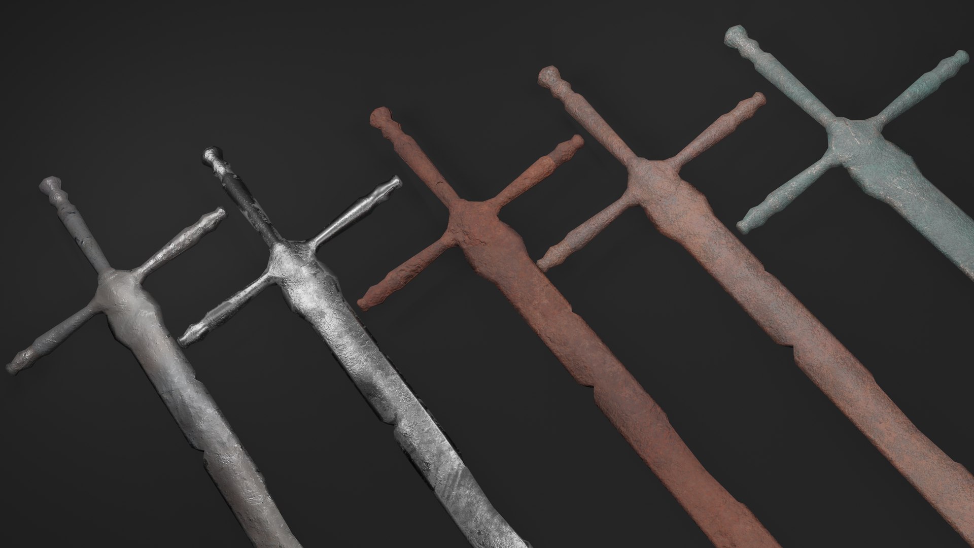 Ruined And Rusty Swords 3D Model - TurboSquid 2062720