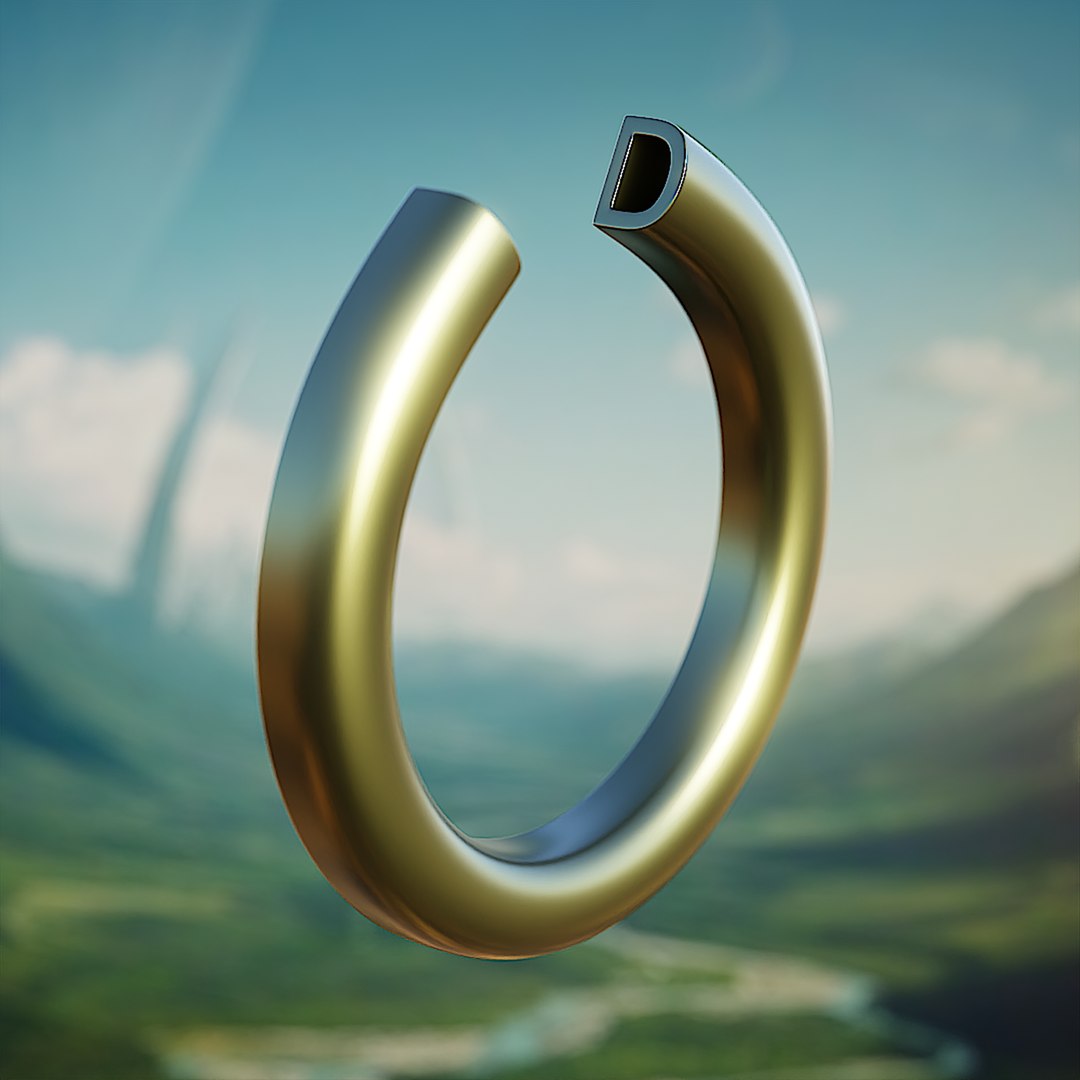 Luxurious Gold Letter D Ring 46 3D - TurboSquid 2392762