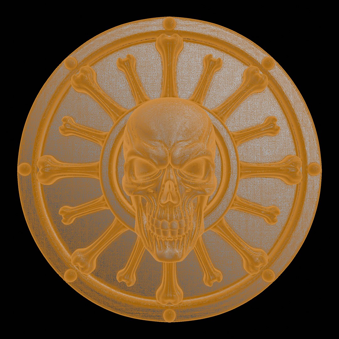 3D Skull And Bones Shield 3D Print Model Gothic Decor Model ...