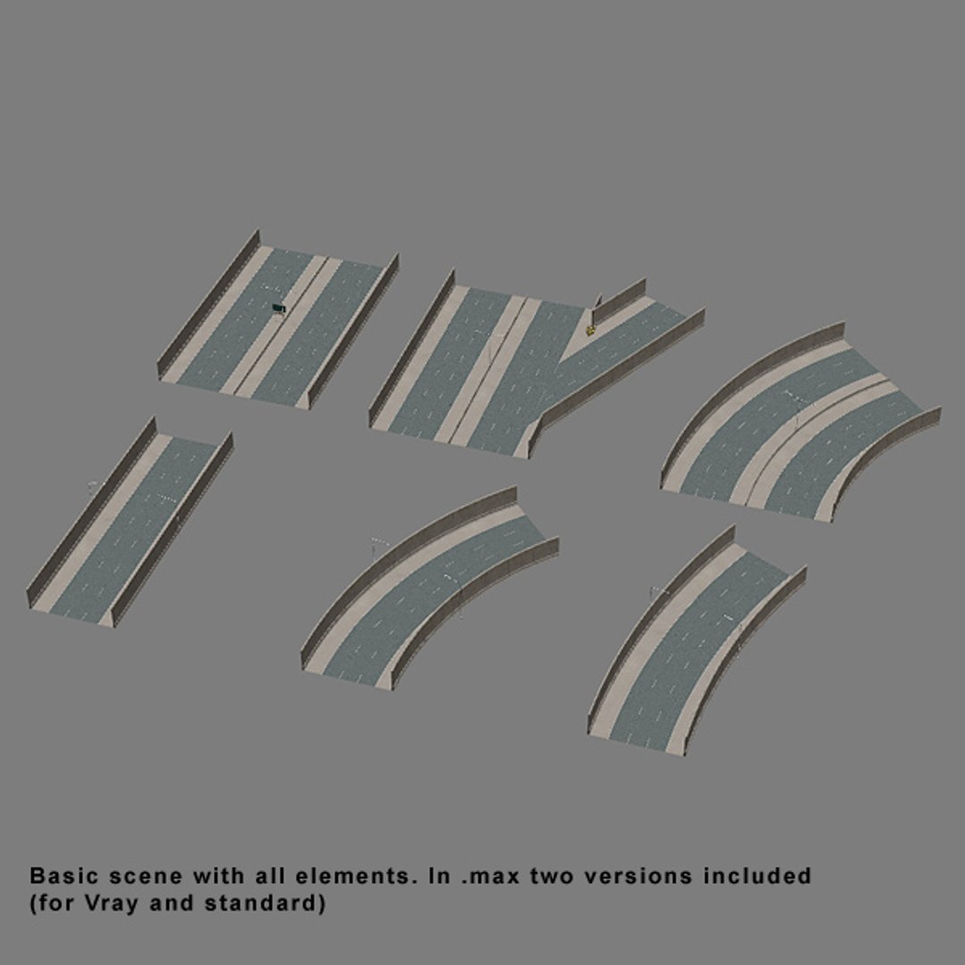 Highway Street Road Sets 3d Model