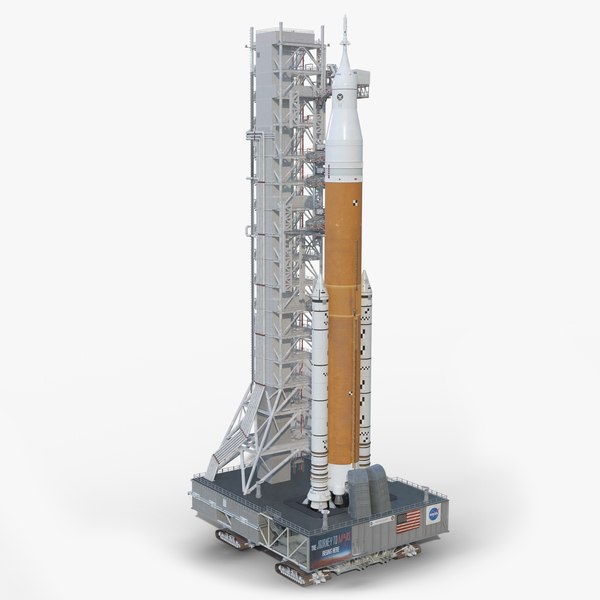 SLS Rocket Mobile Launcher Umbilical Tower and Crawler 3D 모델 ...