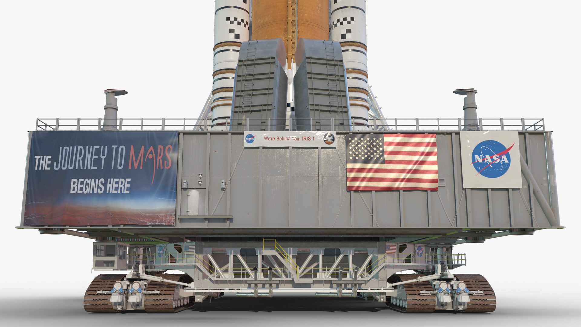 SLS Rocket Mobile Launcher Umbilical Tower and Crawler 3D 모델 ...