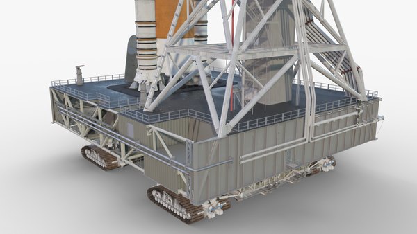 SLS Rocket Mobile Launcher Umbilical Tower and Crawler 3D 모델 ...