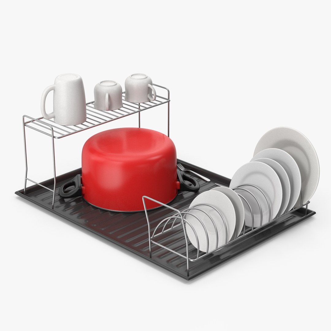 Dish Drainer Set 3D model - TurboSquid 1876765