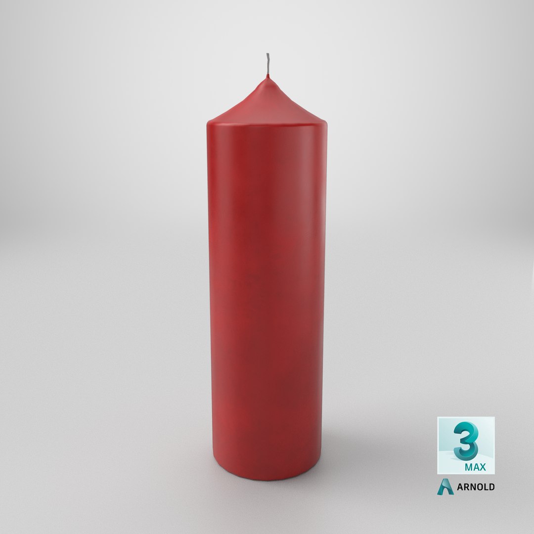 3D Red Fat Candle - TurboSquid 2140759