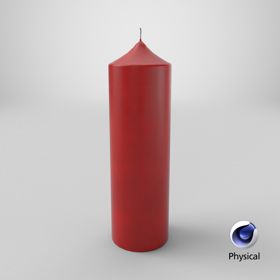 3D Red Fat Candle - TurboSquid 2140759