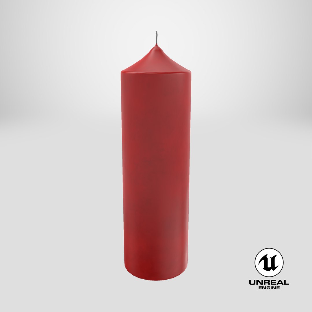 3D Red Fat Candle - TurboSquid 2140759