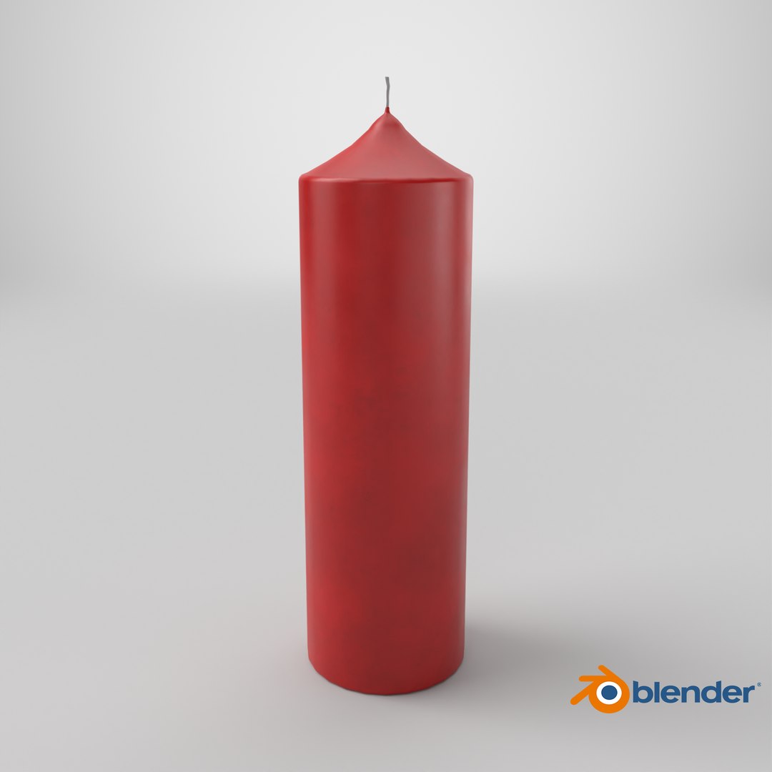 3D Red Fat Candle - TurboSquid 2140759