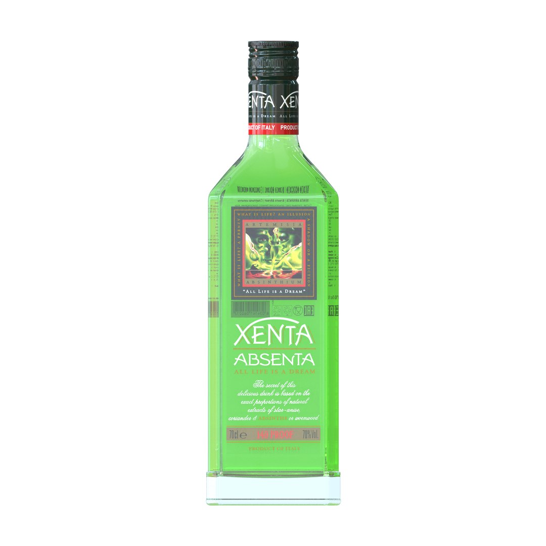 3D Xenta Absenta 70cl Bottle - TurboSquid 1433000