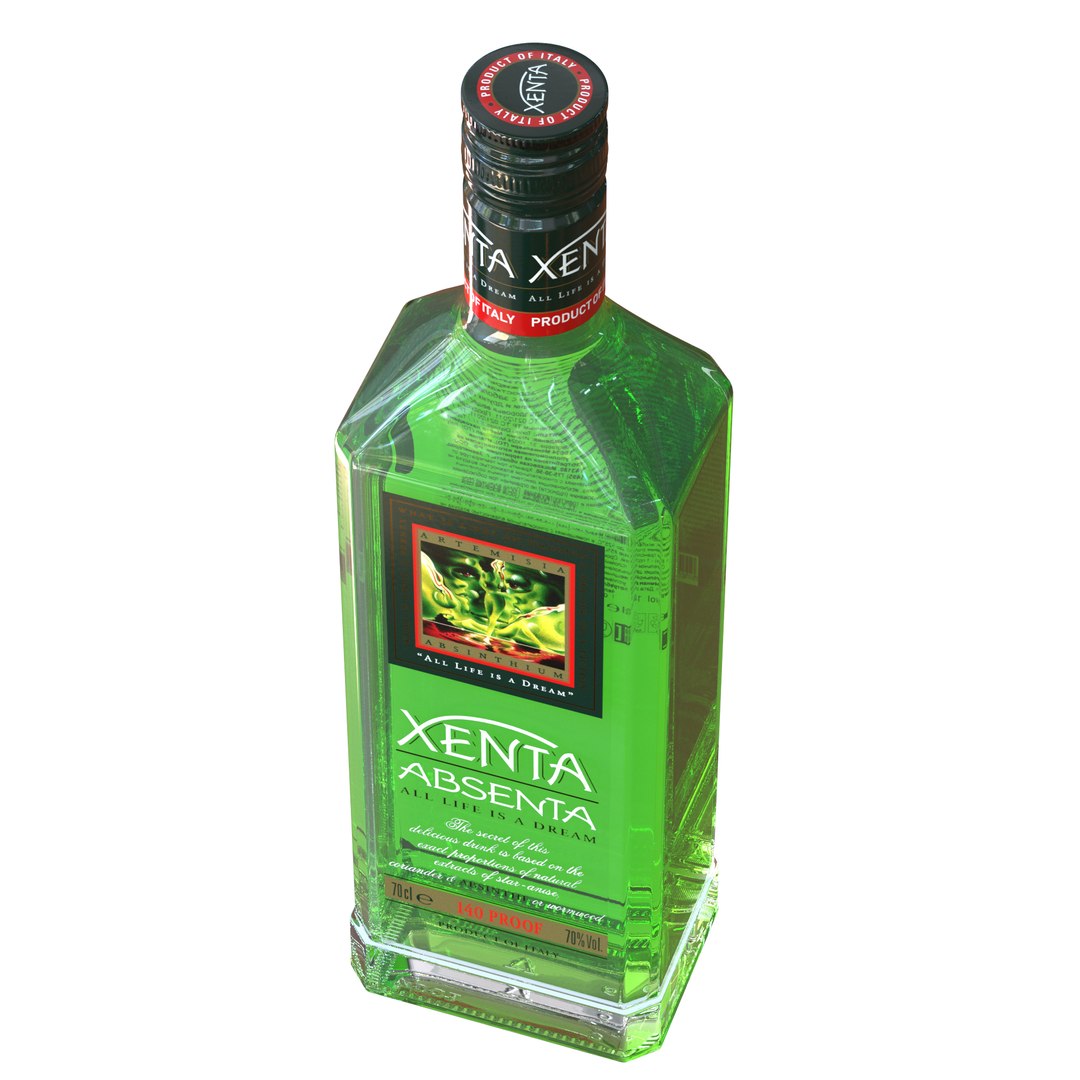 3D Xenta Absenta 70cl Bottle - TurboSquid 1433000