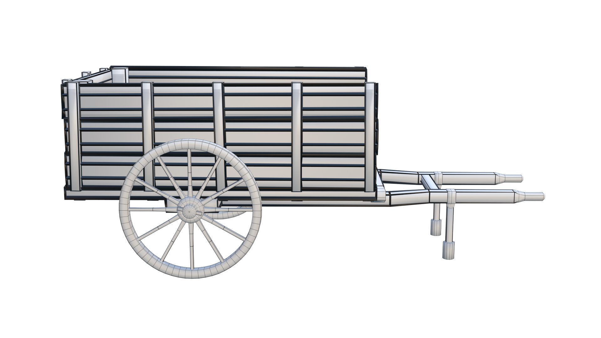 Low Poly Wheeled Carriage 3D Model 3D Model - TurboSquid 2298714