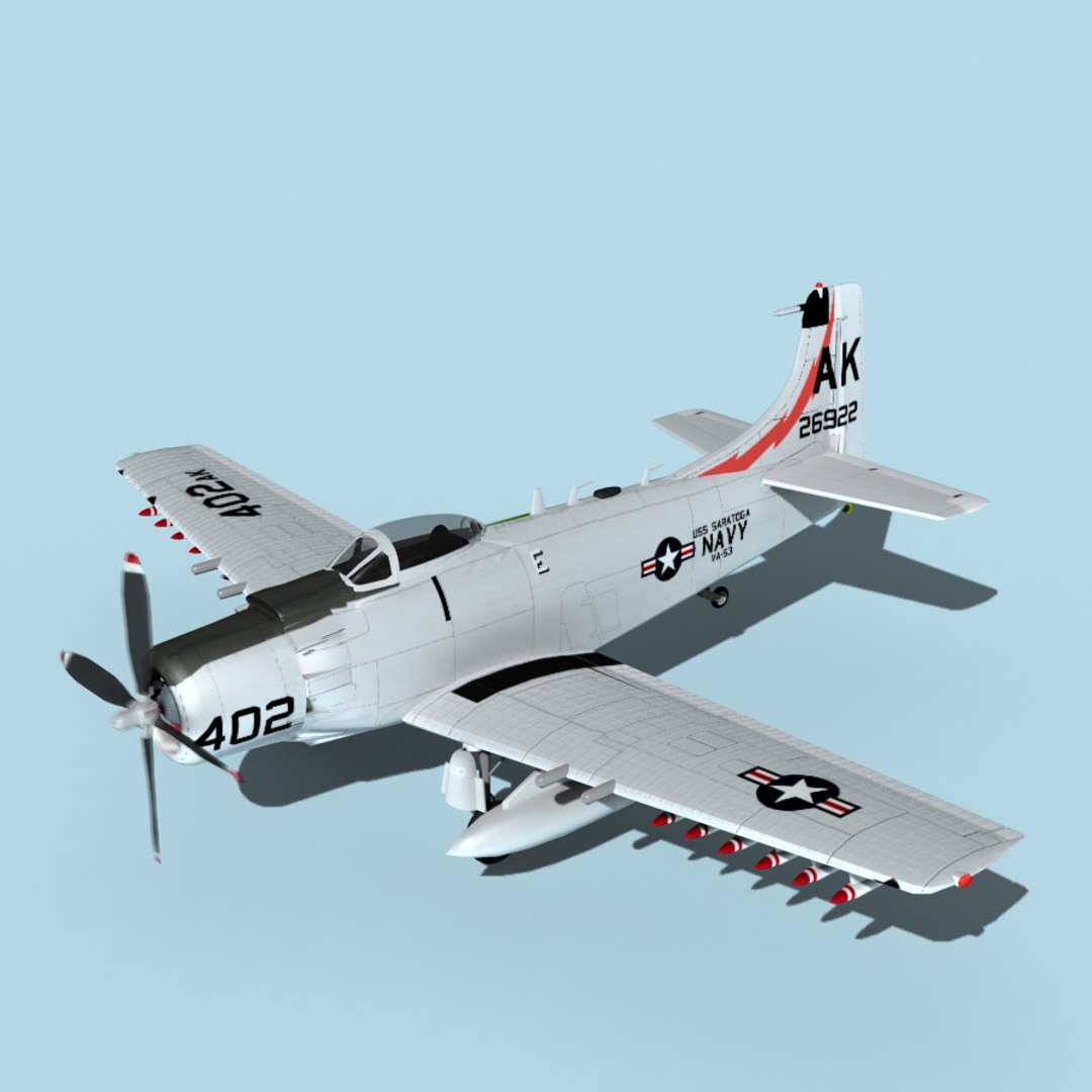 3D Model Skyraider Douglas A-1 - TurboSquid 1488638
