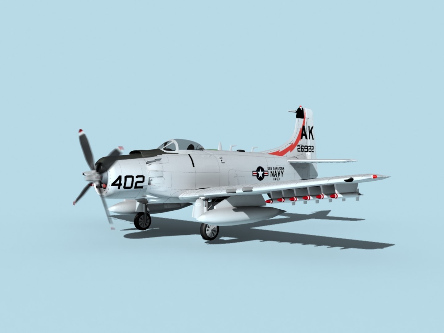 3D Model Skyraider Douglas A-1 - TurboSquid 1488638