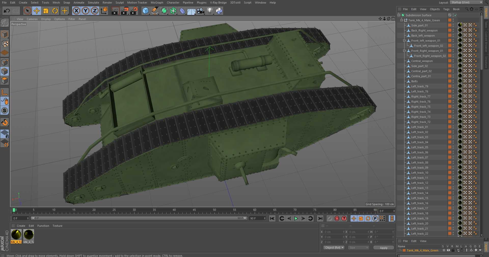 Tank MK 4 Male Green 3D Model - TurboSquid 2238357