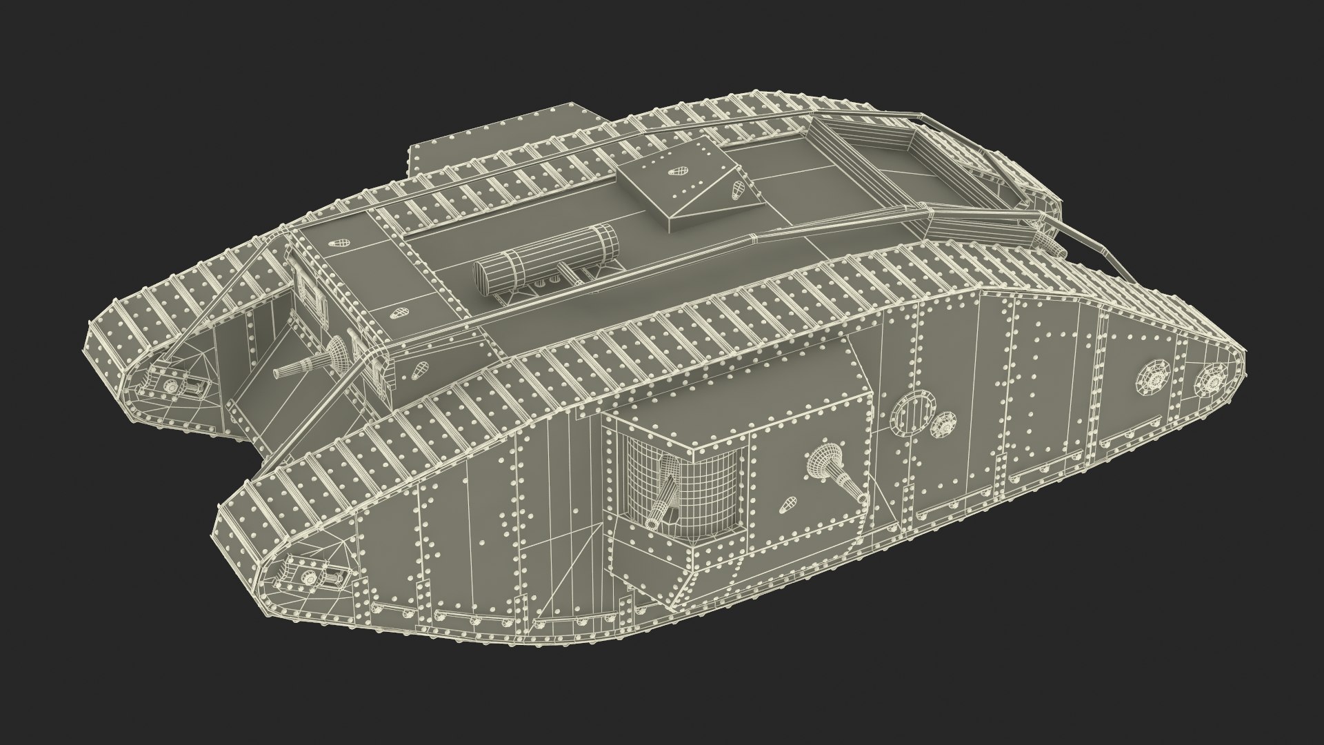 Tank MK 4 Male Green 3D Model - TurboSquid 2238357