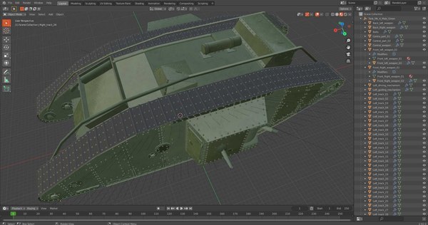 modelo 3d Tanque MK 4 Macho Verde - TurboSquid 2238357