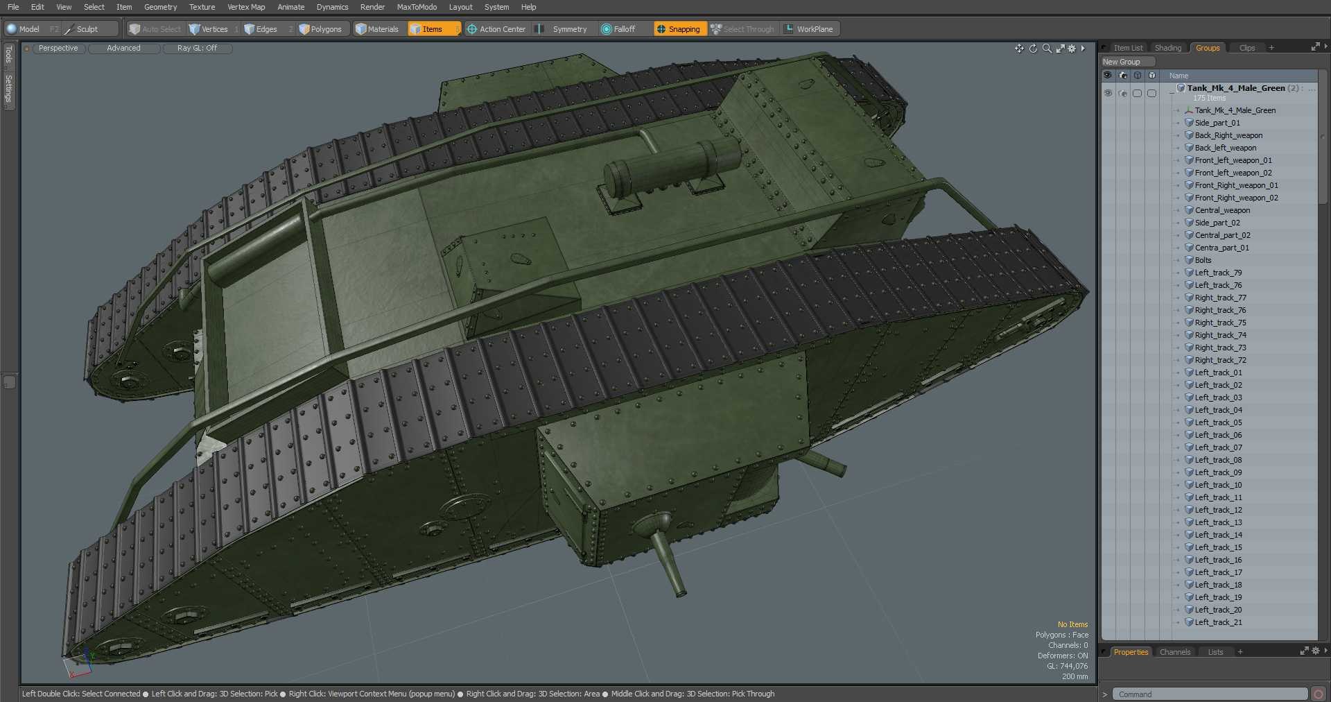 Tank MK 4 Male Green 3D Model - TurboSquid 2238357