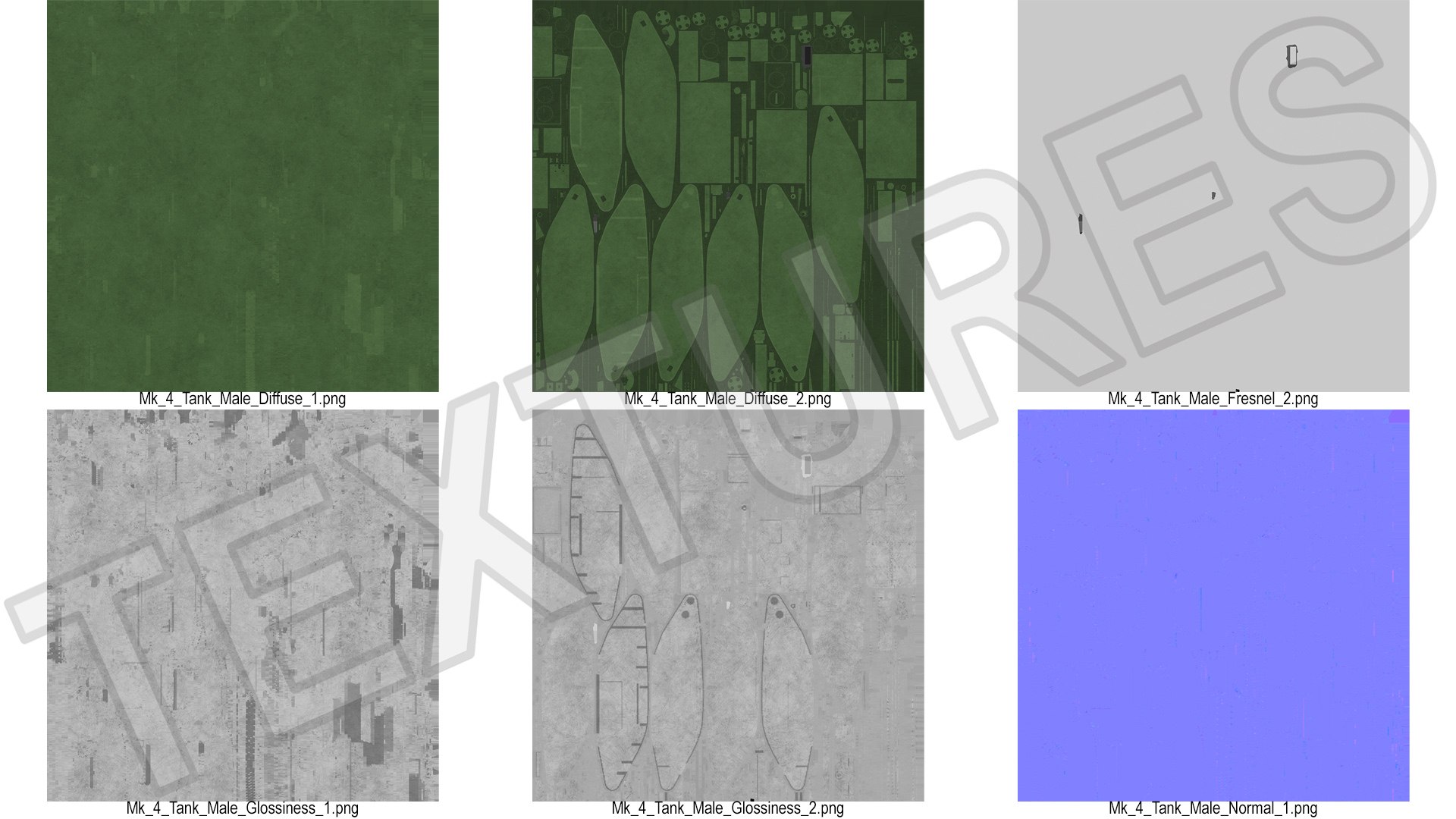 Tank MK 4 Male Green 3D Model - TurboSquid 2238357