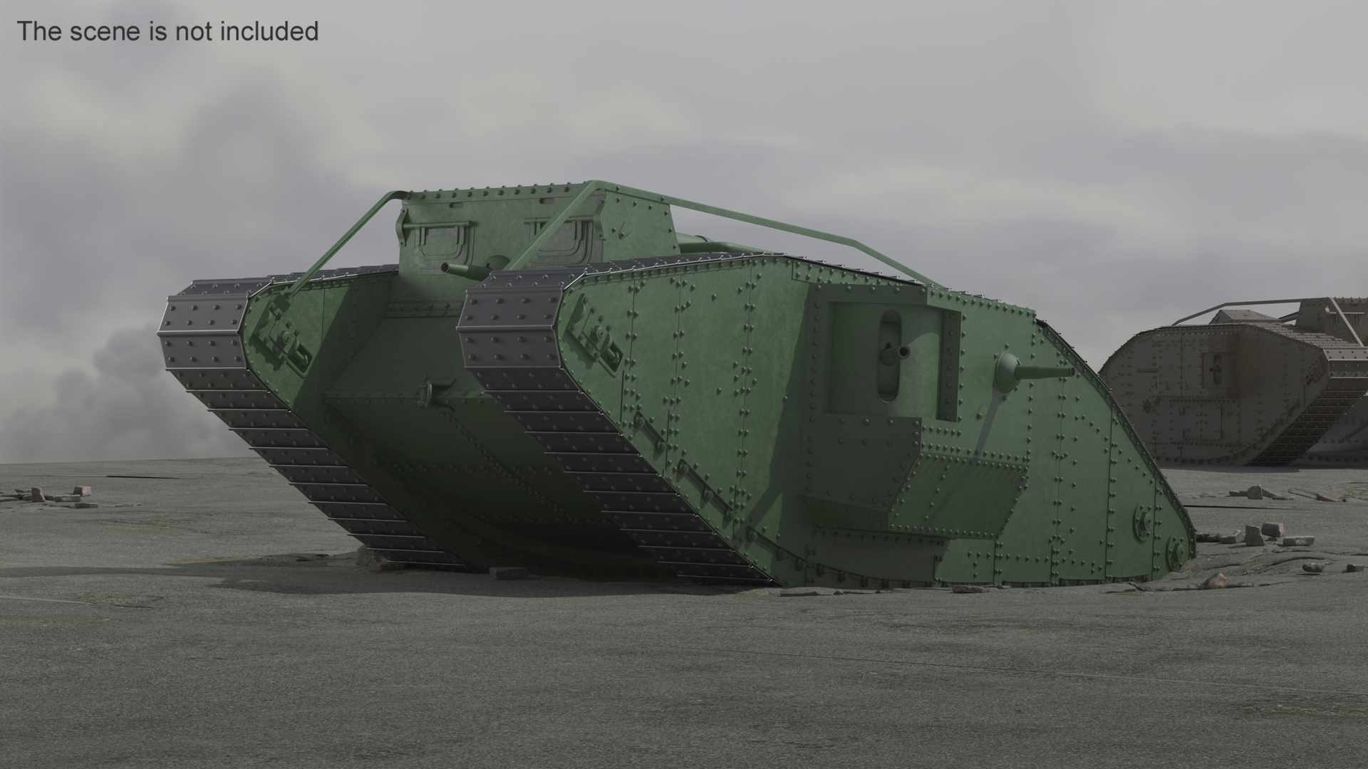 modelo 3d Tanque MK 4 Macho Verde - TurboSquid 2238357