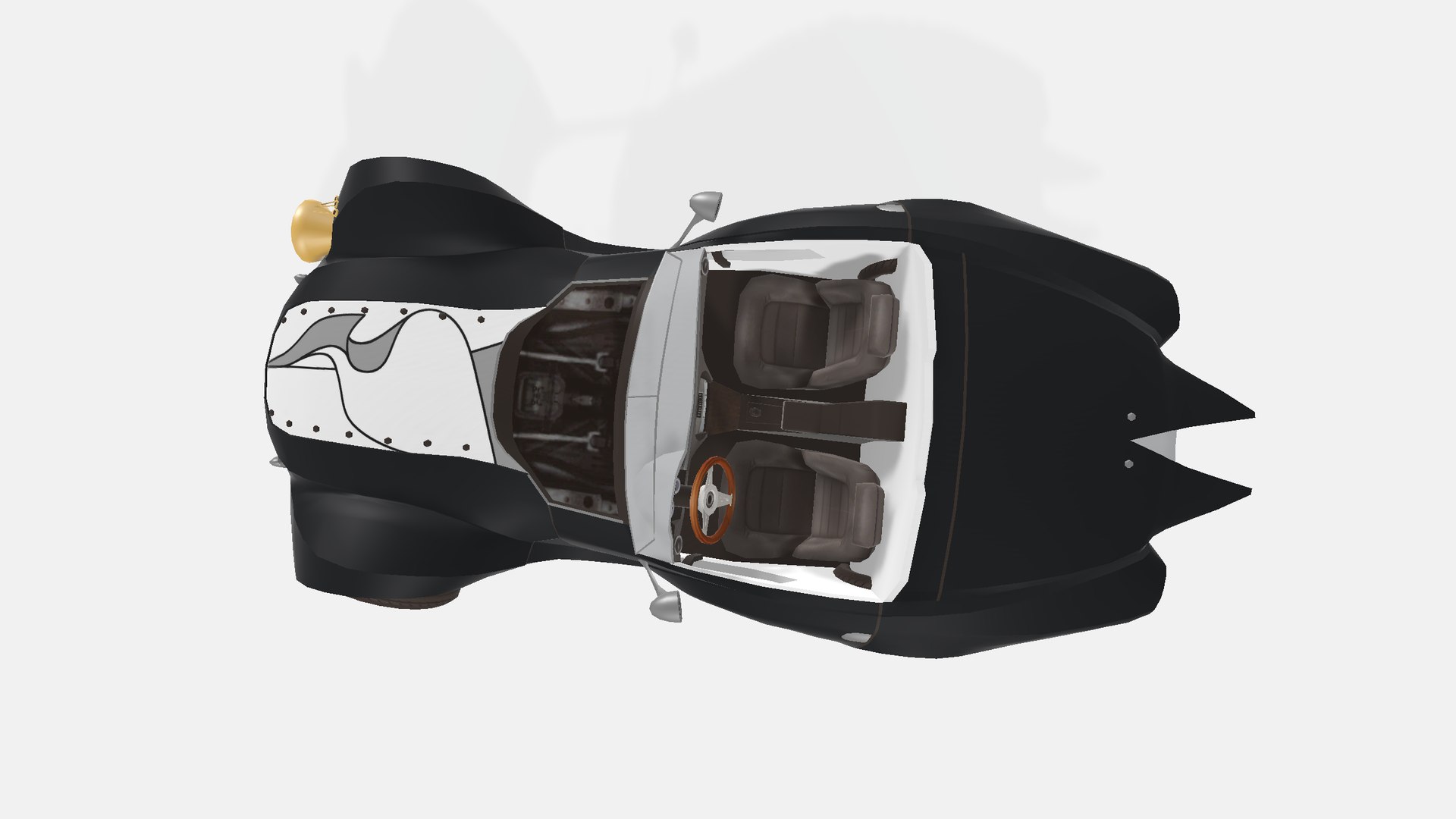 3D Black White Tuxedo Car Model - TurboSquid 1507238