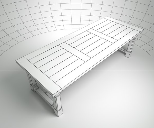 wood table 3d 3ds