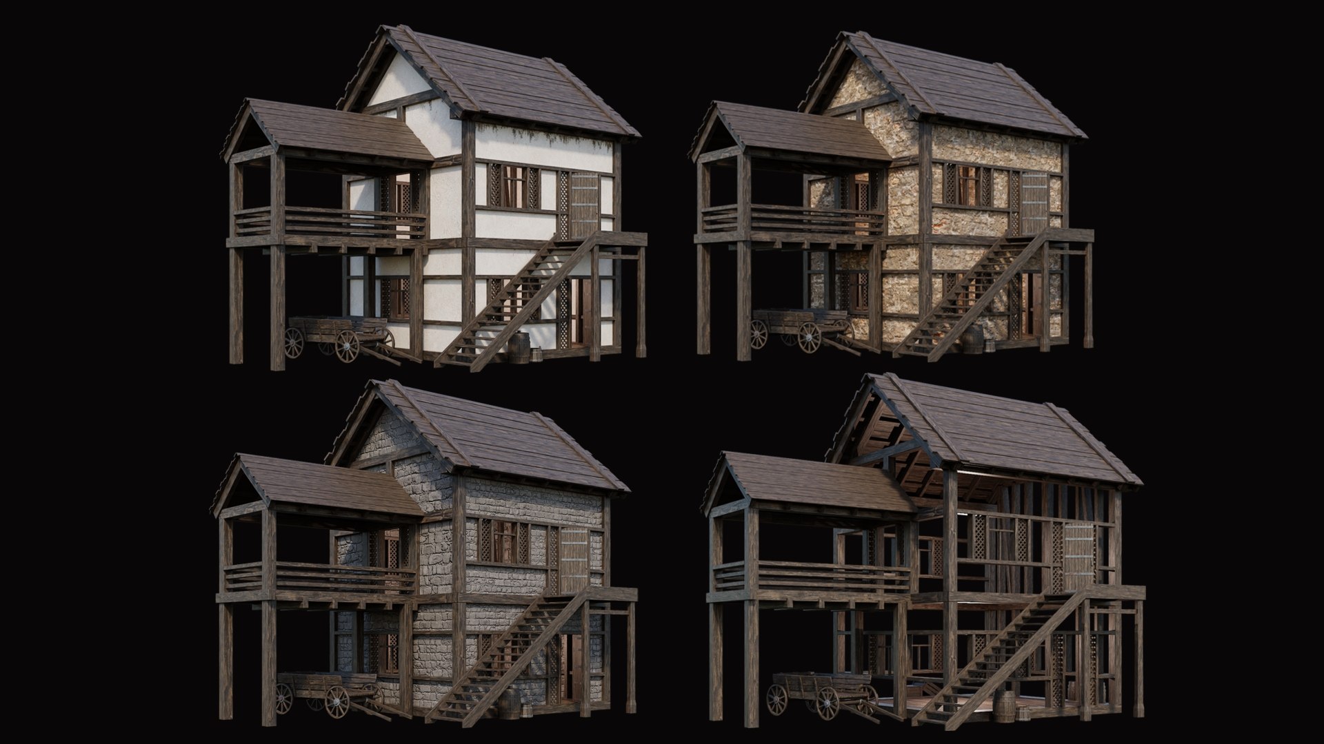 Medieval Village Big Collection 3D Model - TurboSquid 2119339