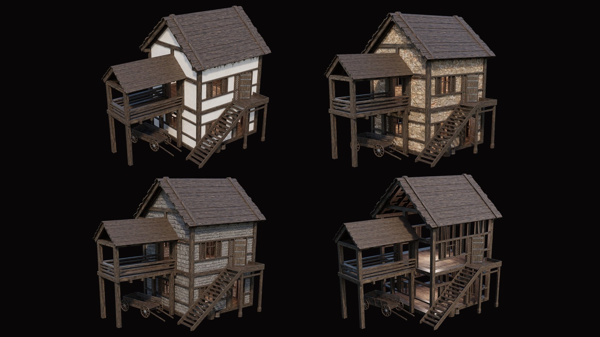 Medieval Village Big Collection 3D Model - TurboSquid 2119339