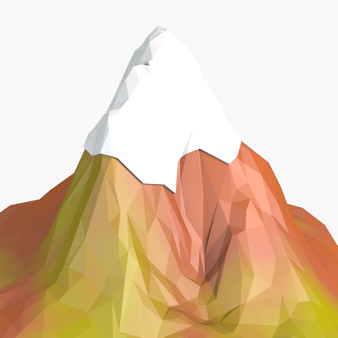 3d Cartoon Mountain Model