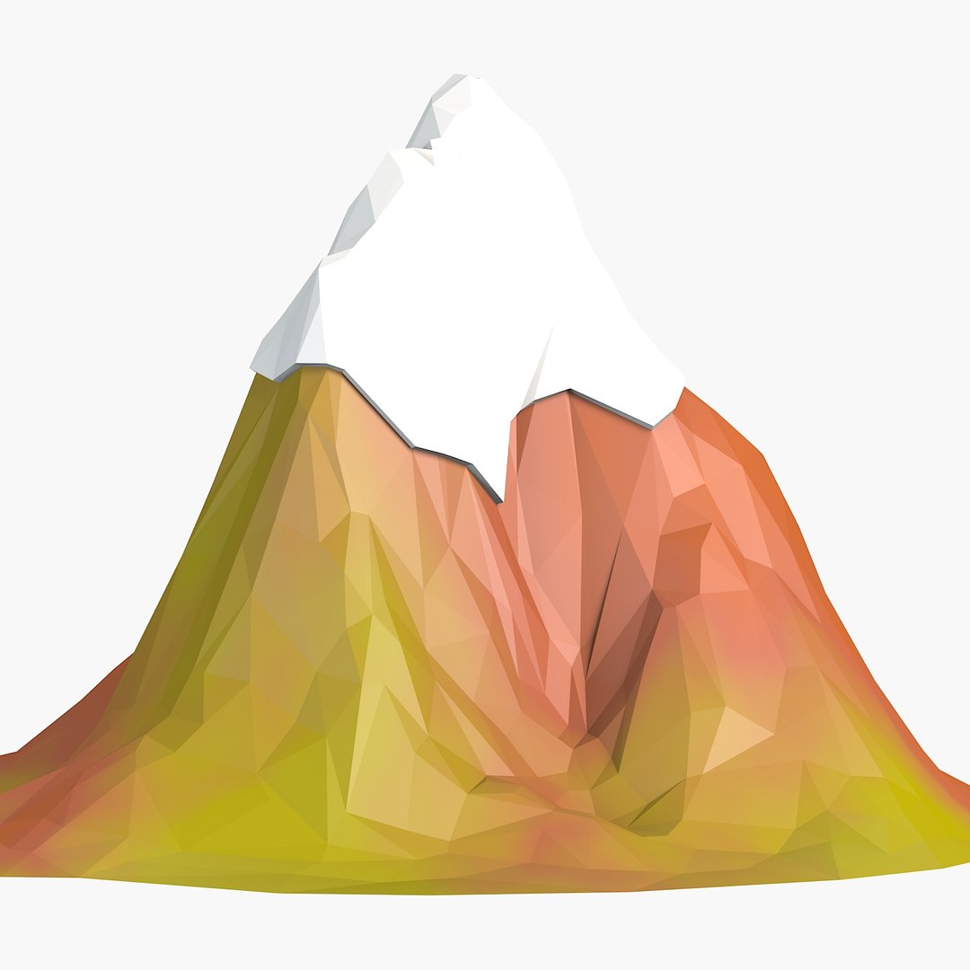 3d Cartoon Mountain Model