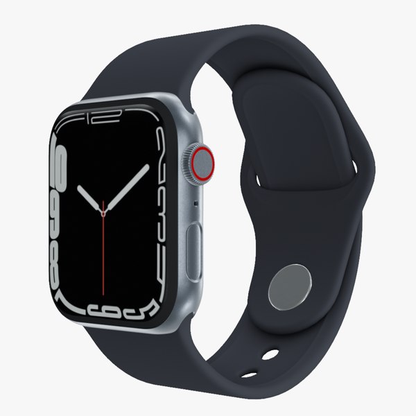 modelo 3d Apple Watch Serie 7 - Caja plateada de acero inoxidable con ...