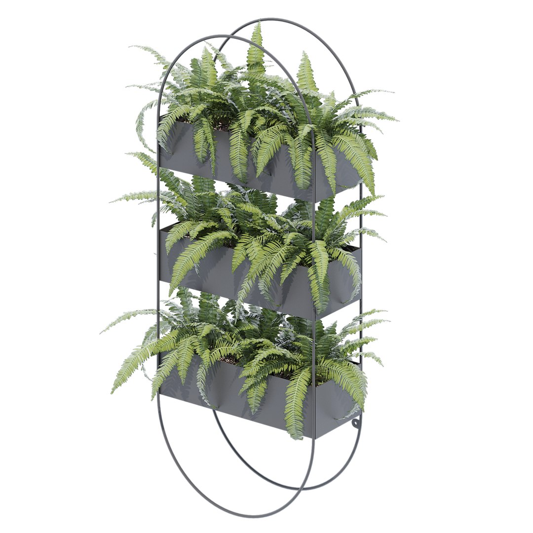 3D Vertical Wall Garden Planter Model - TurboSquid 2018737