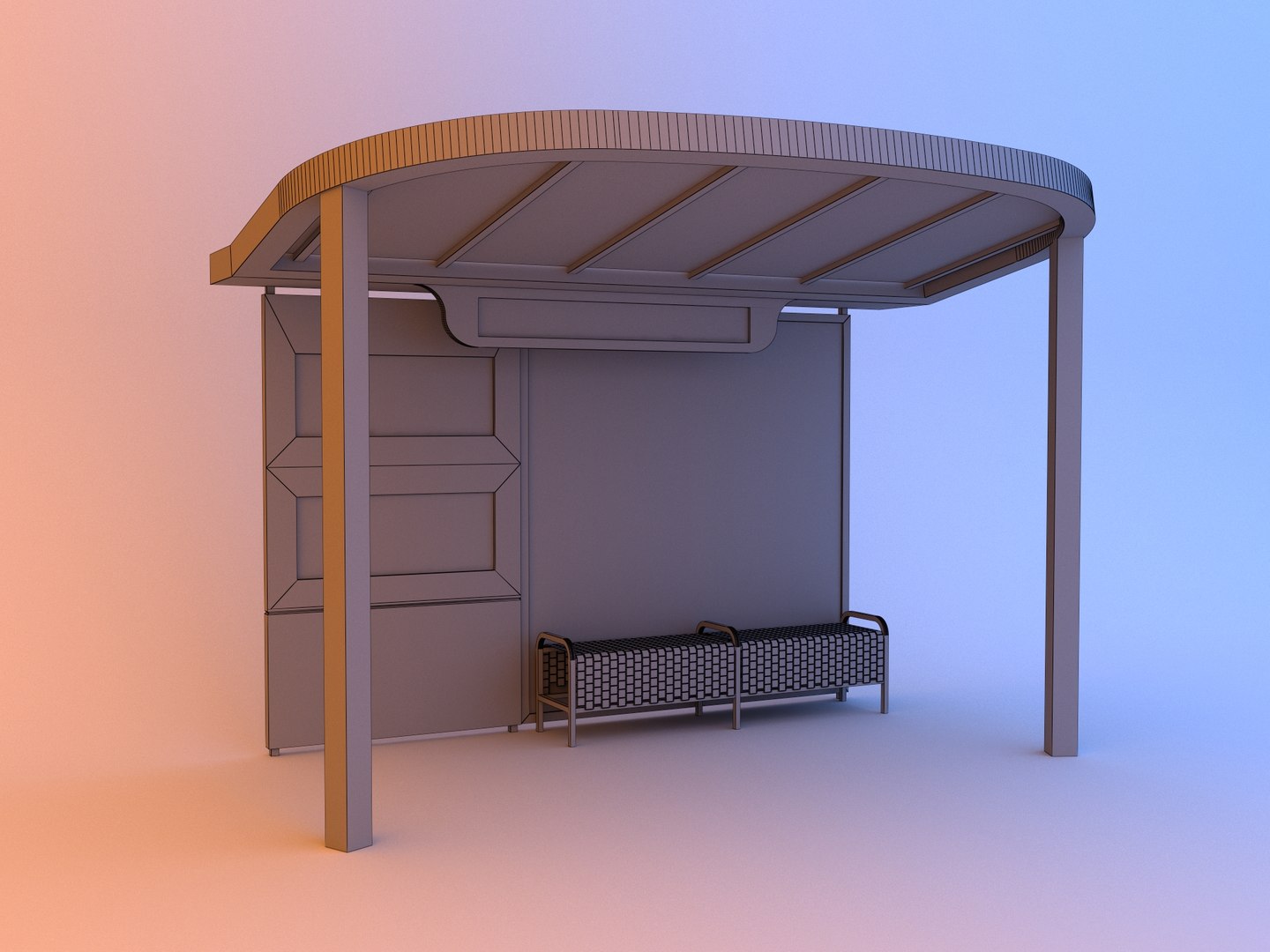 3D Modern Public Transit Station - Bus Stop Model - TurboSquid 1792217