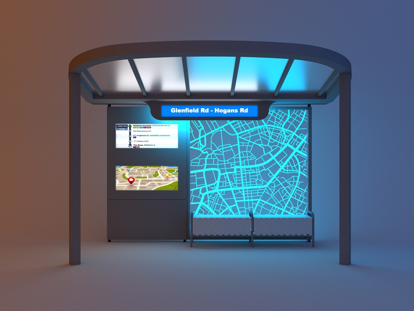3D Modern Public Transit Station - Bus Stop Model - TurboSquid 1792217