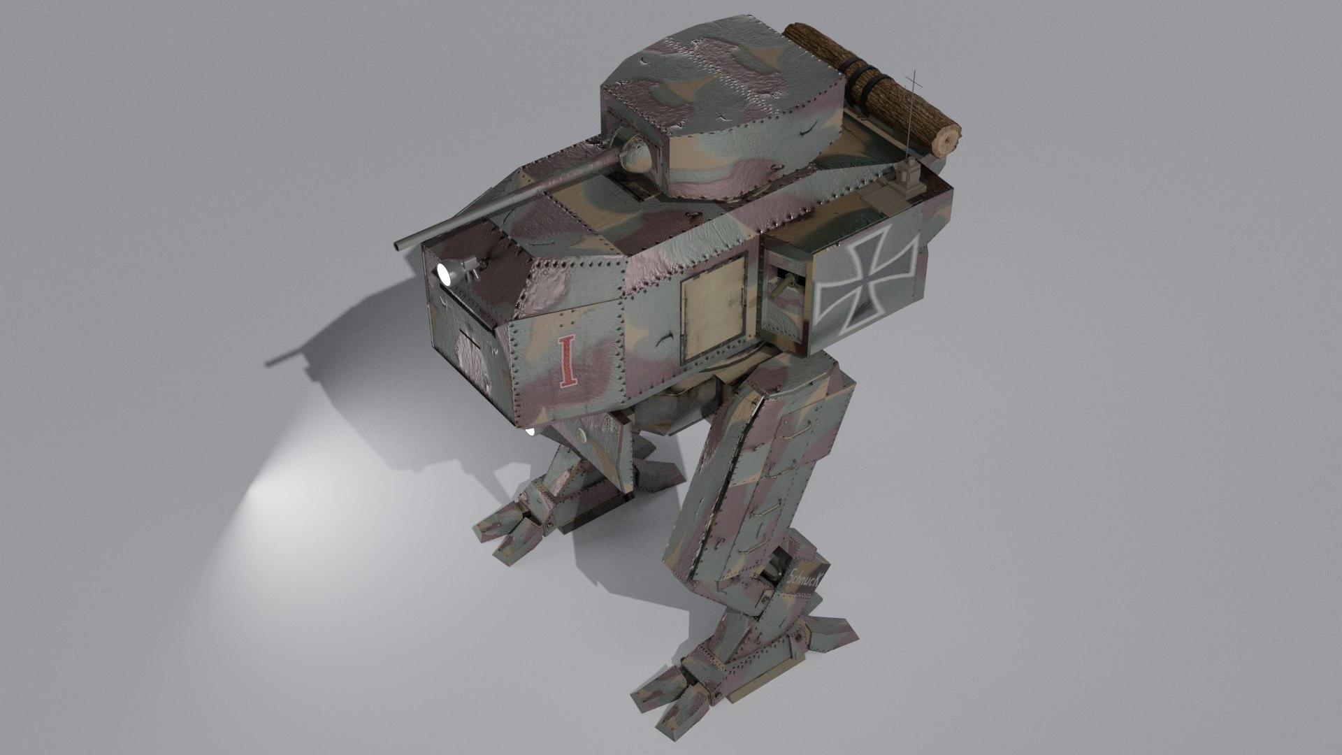 Panzer Mech Walker With RIG And LOWPOLY Forest Camo 3D - TurboSquid 1993381