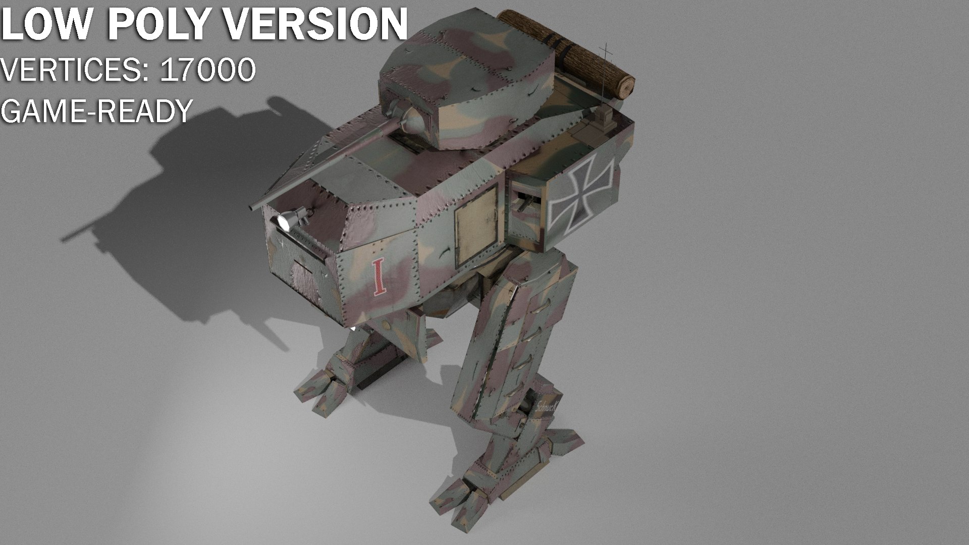 Panzer Mech Walker With RIG And LOWPOLY Forest Camo 3D - TurboSquid 1993381