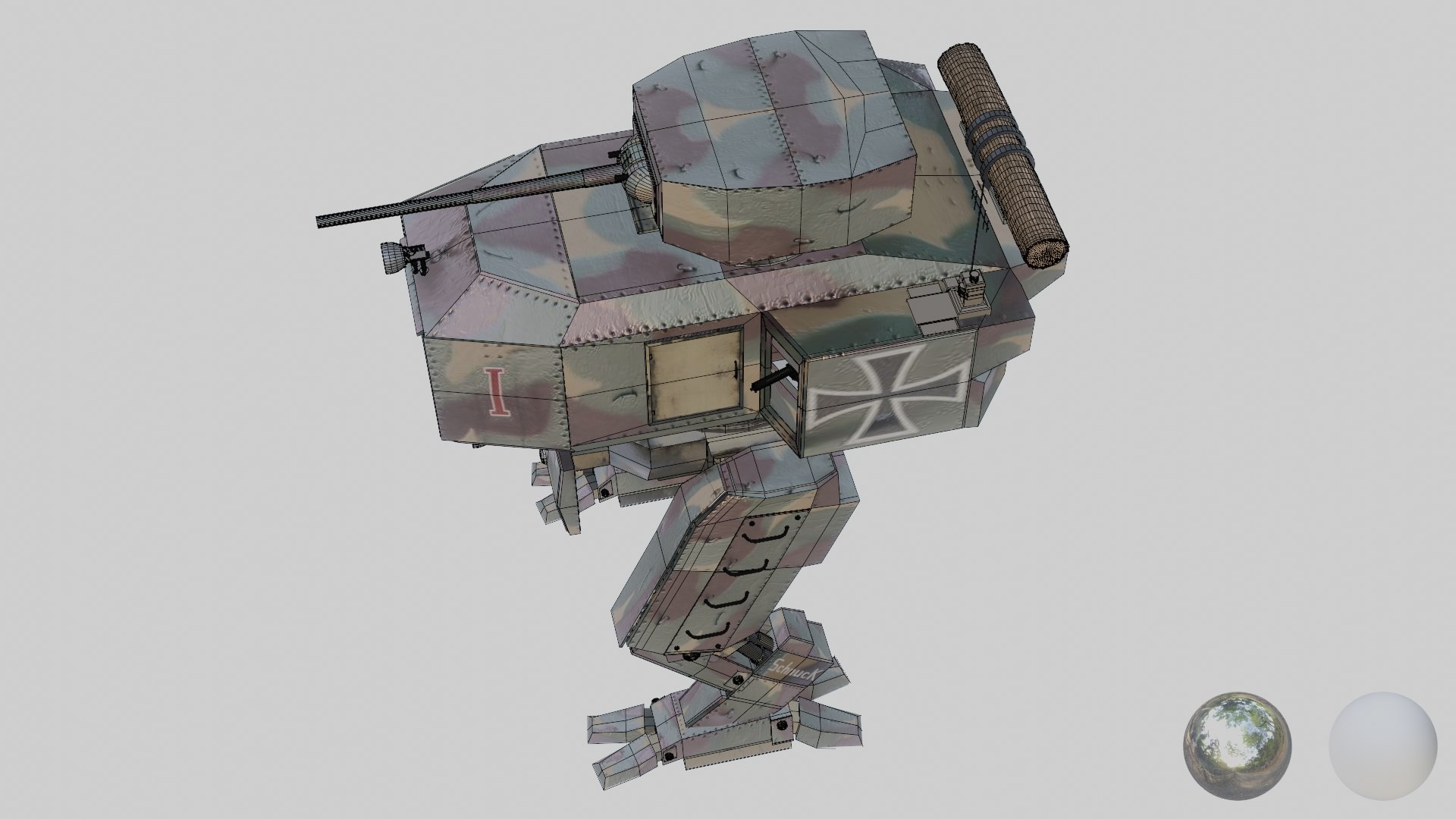 Panzer Mech Walker with RIG and LOWPOLY Forest Camo 3D - TurboSquid 1993381