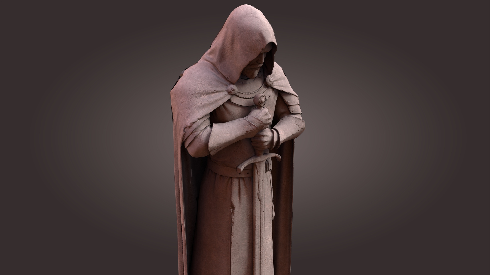Ancient statue knight sandstone 3D model - TurboSquid 1705201