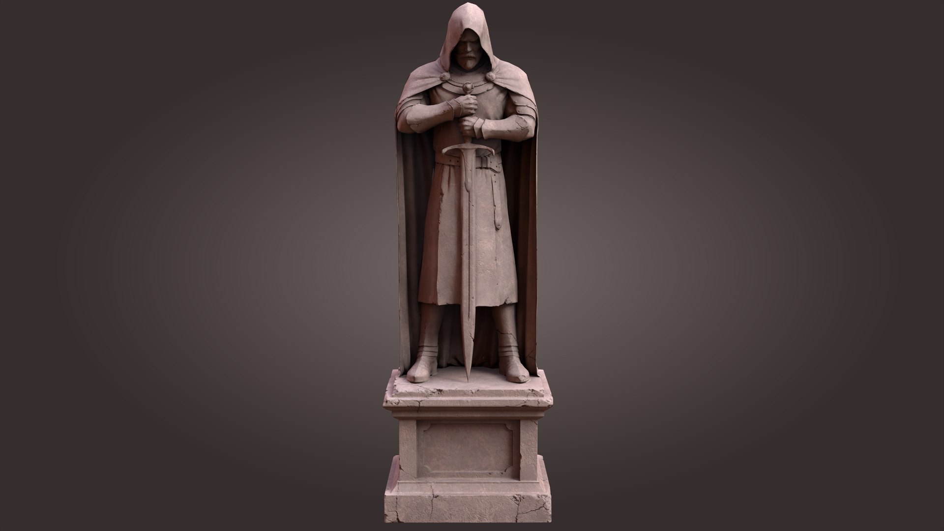 Ancient Statue Knight Sandstone 3D Model - TurboSquid 1705201