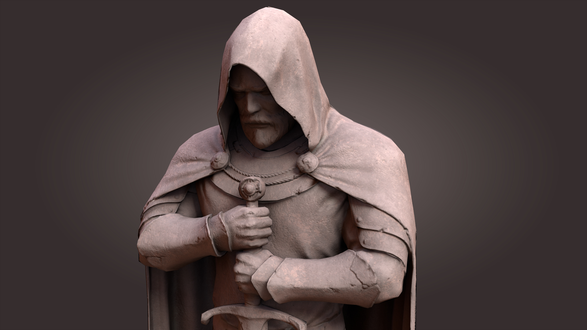Ancient statue knight sandstone 3D model - TurboSquid 1705201