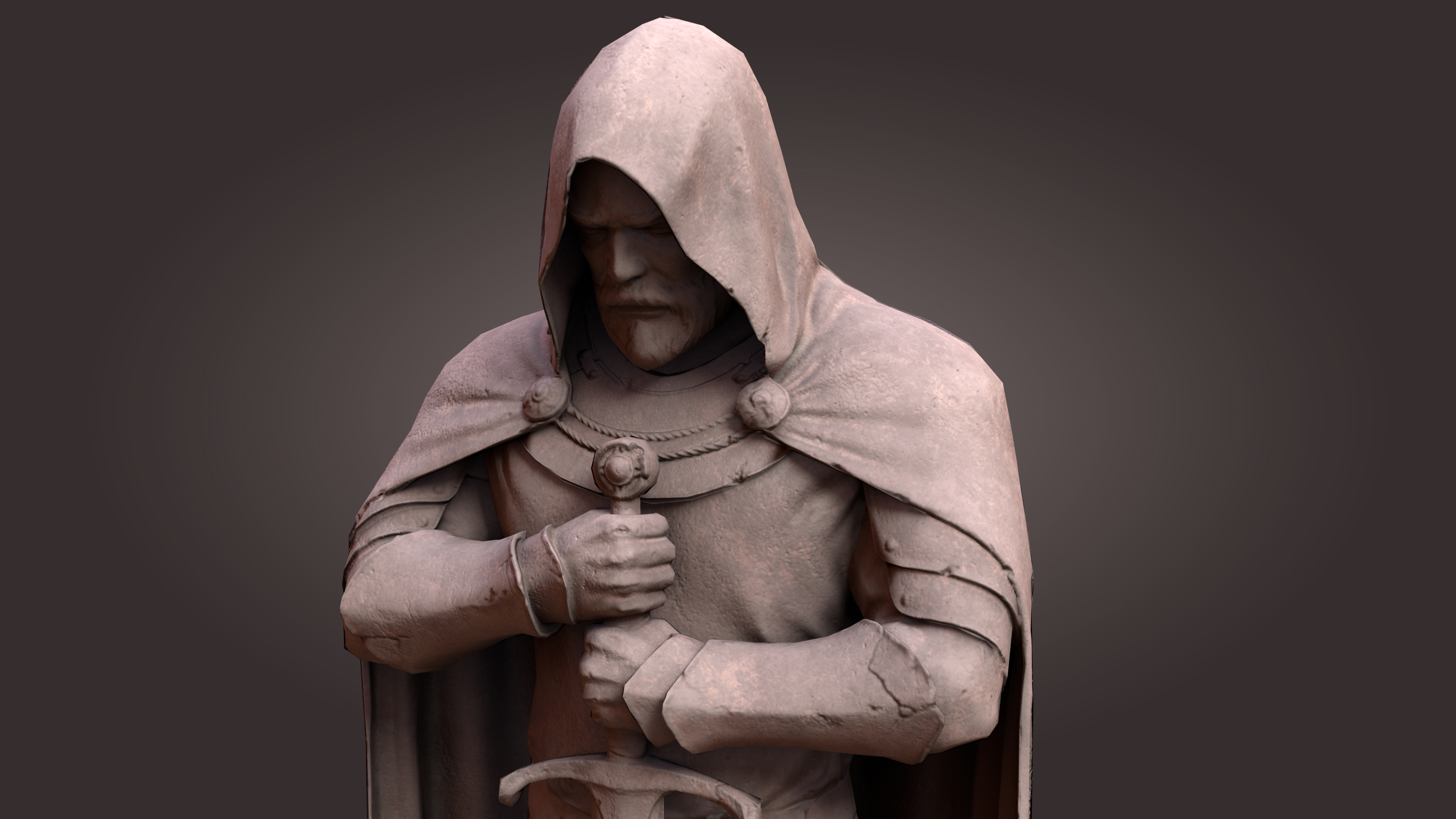 Ancient statue knight sandstone 3D model - TurboSquid 1705201