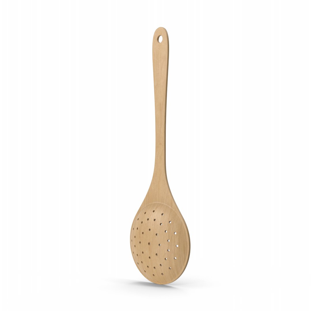 Wood Kitchen Strainer Spoon 3D model - TurboSquid 2175388