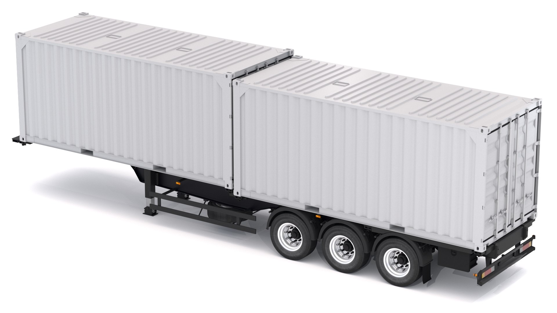 Chassis Semi Trailer With Shipping Containers 3D - TurboSquid 2026972
