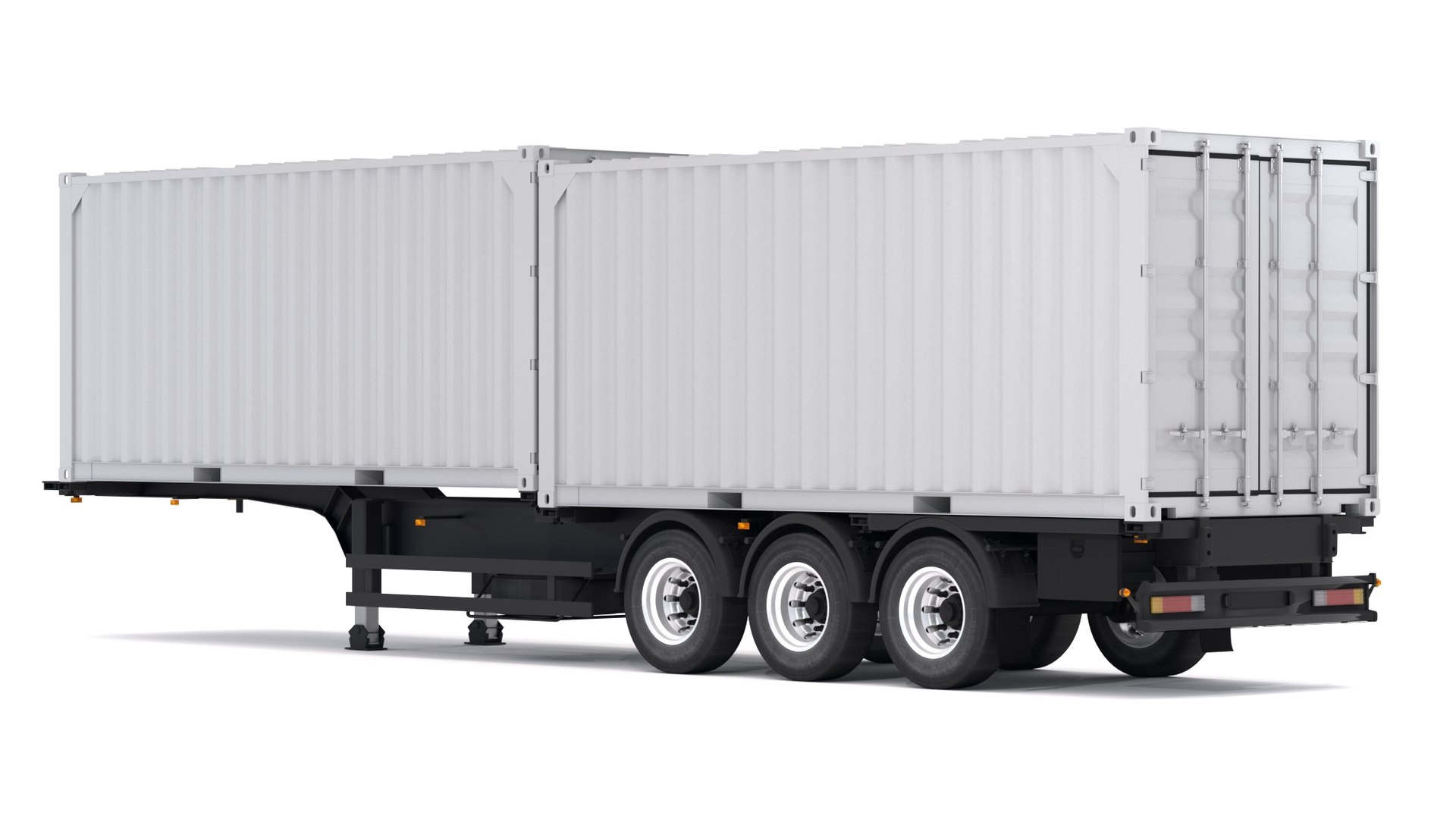 Chassis Semi Trailer With Shipping Containers 3D - TurboSquid 2026972