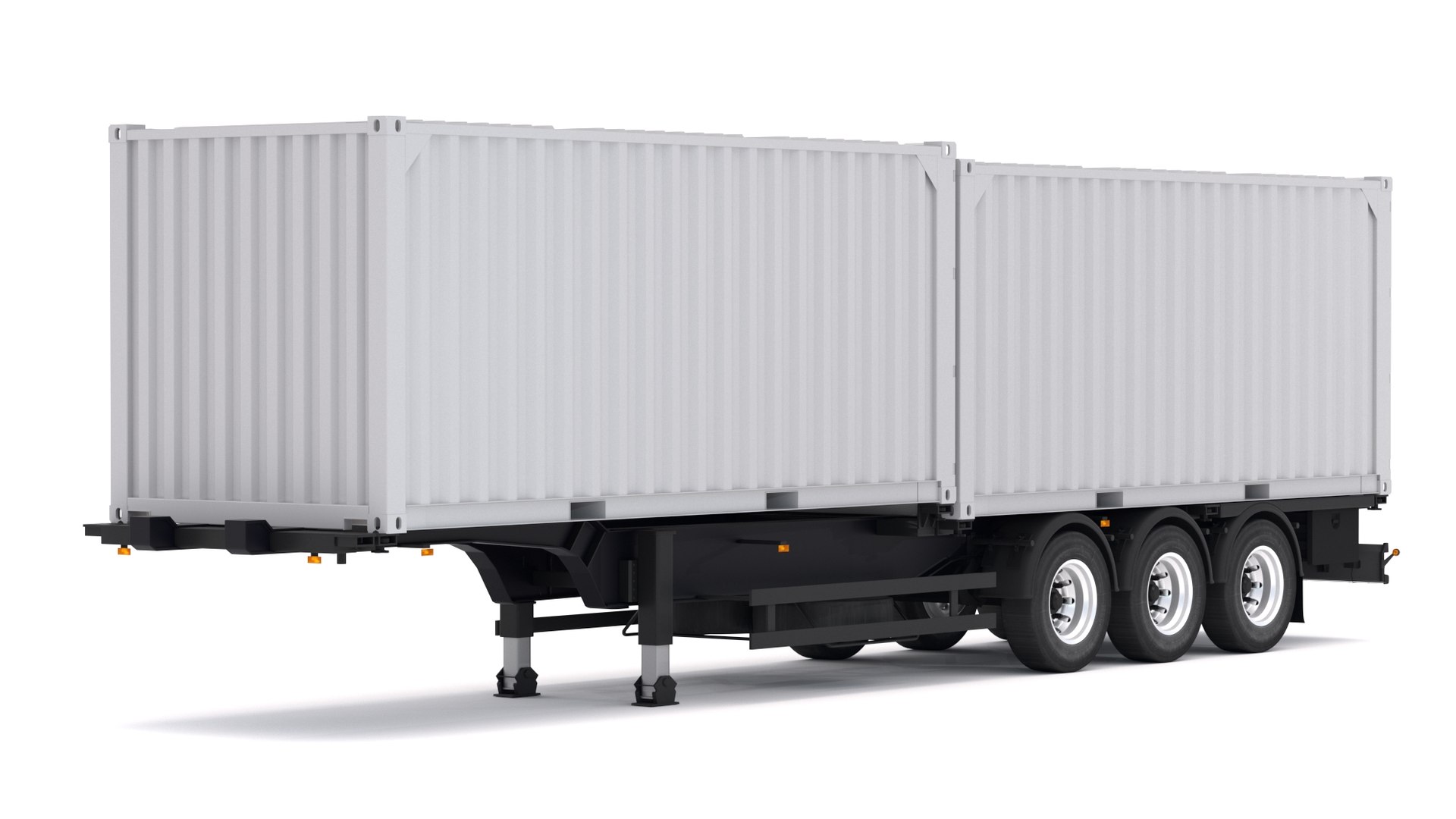 Chassis Semi Trailer With Shipping Containers 3D - TurboSquid 2026972