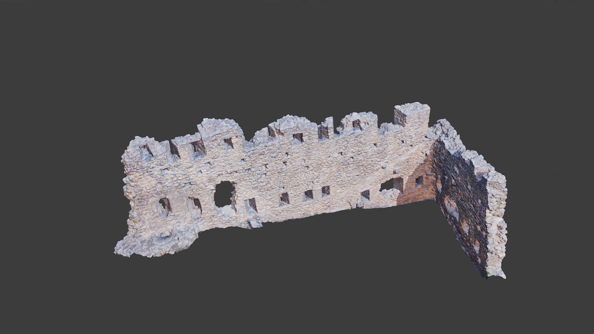 3D Model Castle Ruins Wall Scanned PBR - TurboSquid 1846254