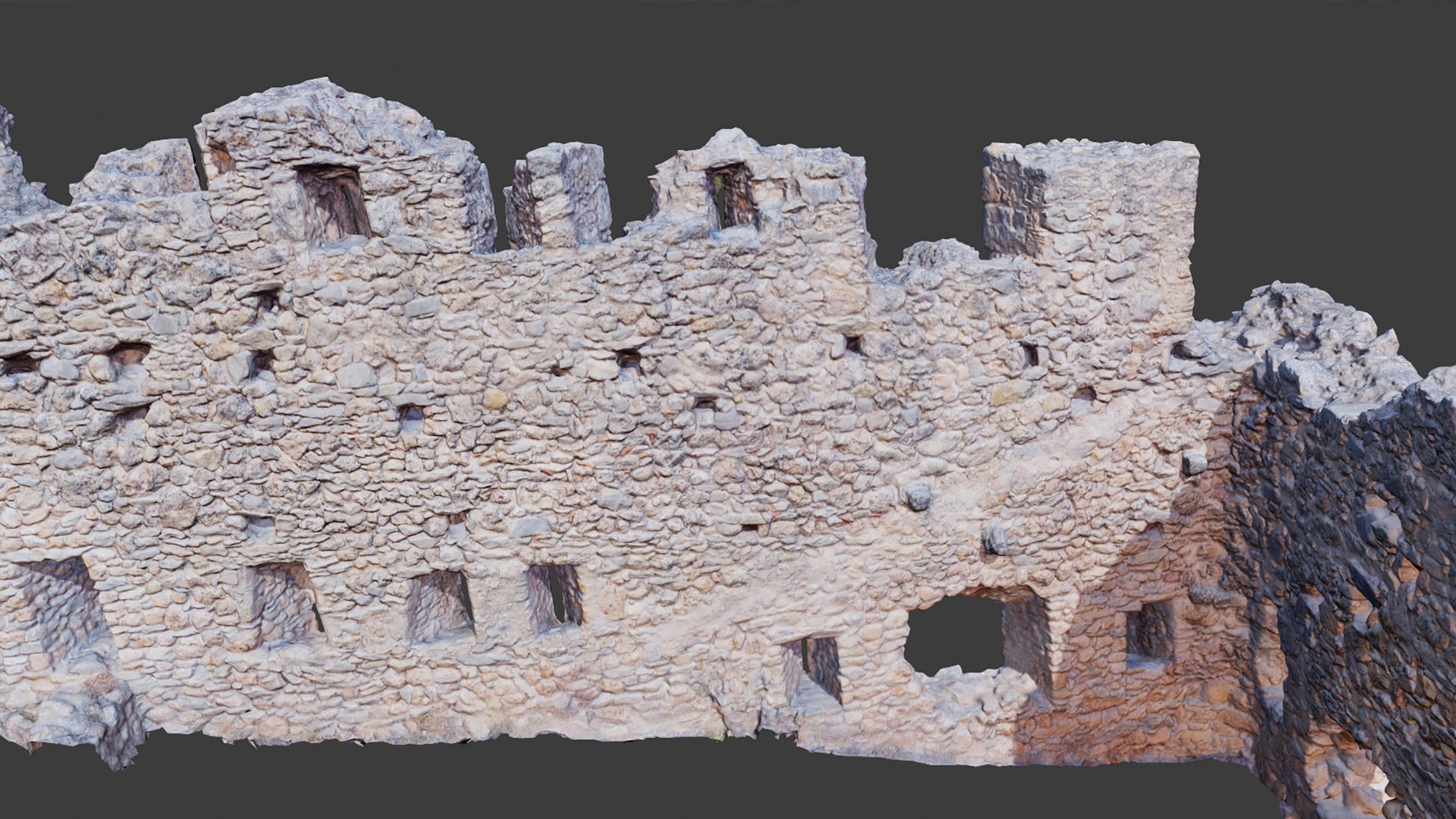 3D Model Castle Ruins Wall Scanned PBR - TurboSquid 1846254