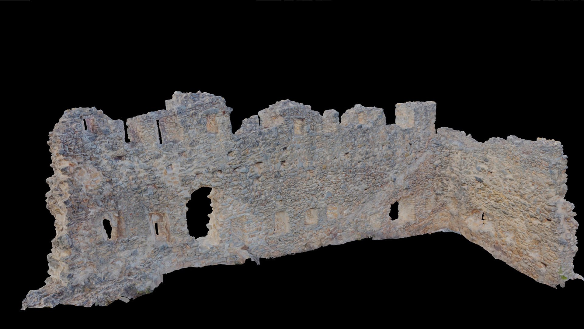 3D Model Castle Ruins Wall Scanned PBR - TurboSquid 1846254