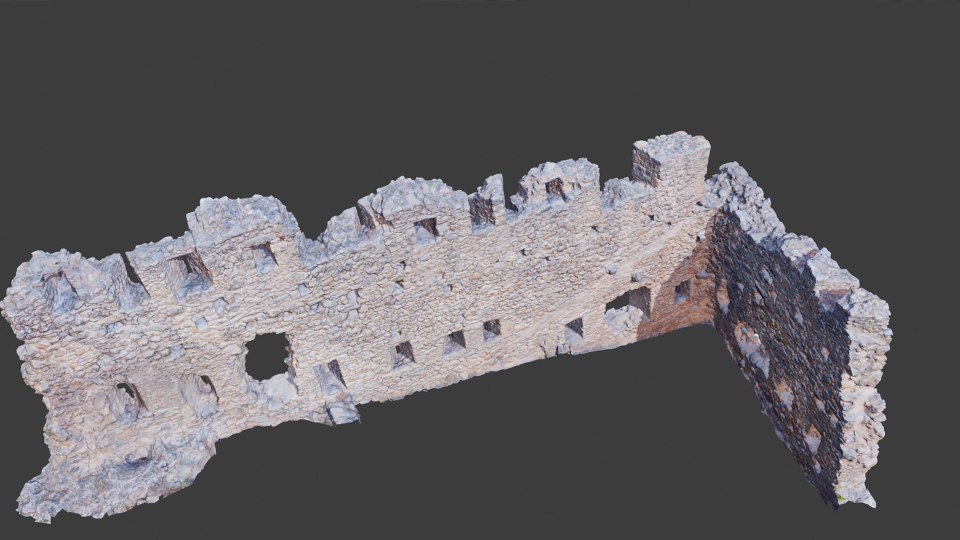 3D Model Castle Ruins Wall Scanned PBR - TurboSquid 1846254
