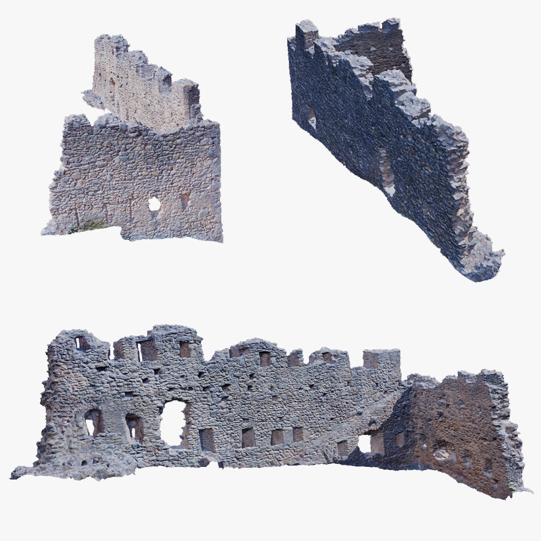 3D model Castle Ruins Wall Scanned PBR - TurboSquid 1846254