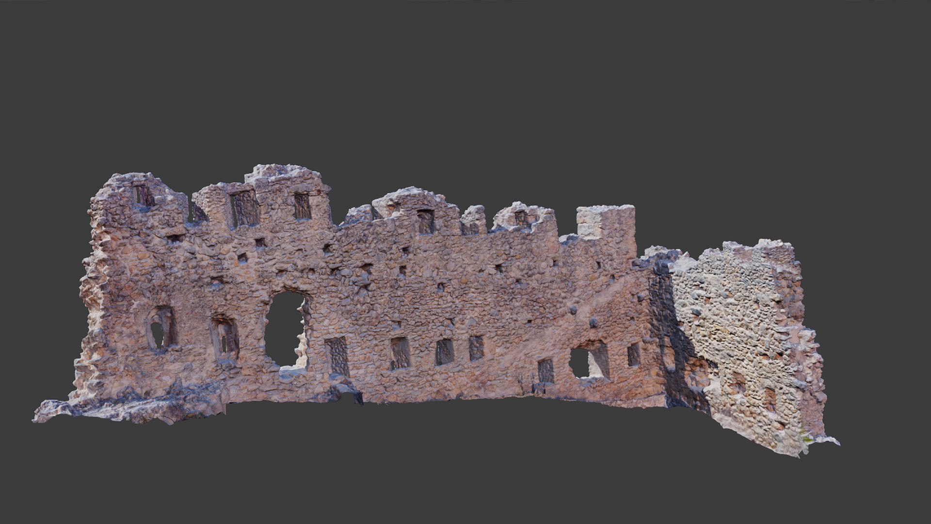 3D Model Castle Ruins Wall Scanned PBR - TurboSquid 1846254